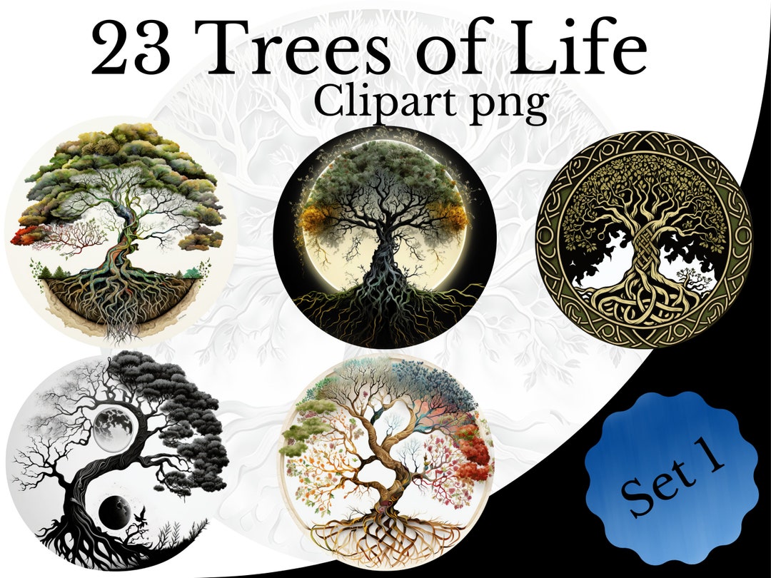 Tree of Life Clipart Bundle 1, Watercolor PNG, Tree of Life Art ...