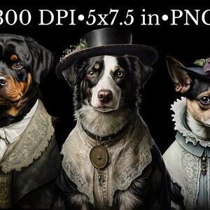 Dapper Dog Graphic Bundle, Watercolor Clipart, Human Animal PNG ...