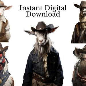 Cowboy Farm Animal Clipart Bundle Country Western Animal Art Farm PNG ...