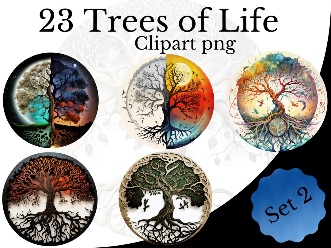 Tree of Life Clipart Bundle 2, Watercolor PNG, Tree of Life Art ...