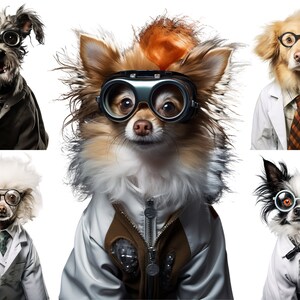 Mad Scientist Dog Clipart Bundle, Free Commercial Use, Professor Dog ...