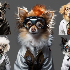 Mad Scientist Dog Clipart Bundle, Free Commercial Use, Professor Dog ...
