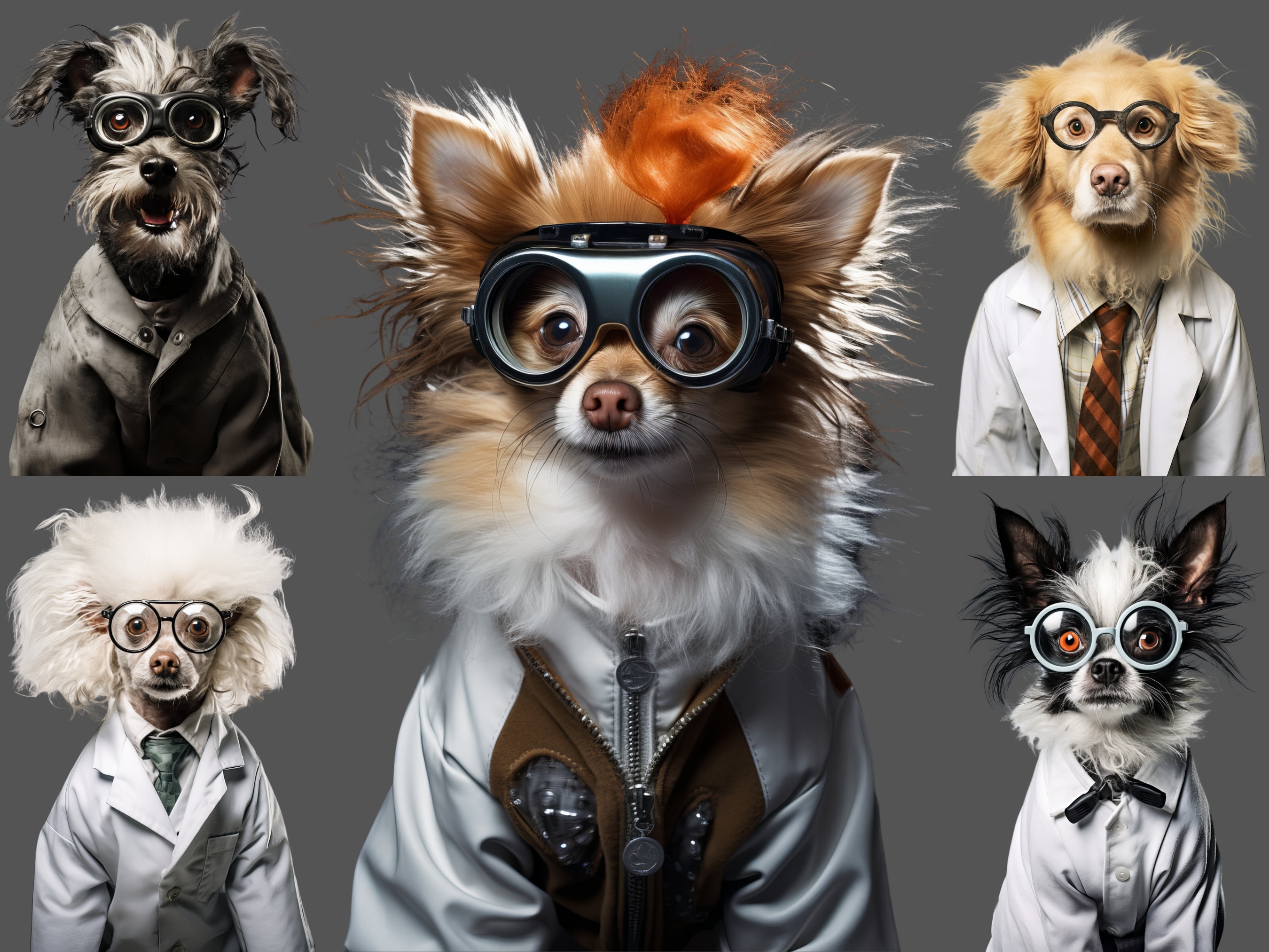 Mad Scientist Dog Cartoon