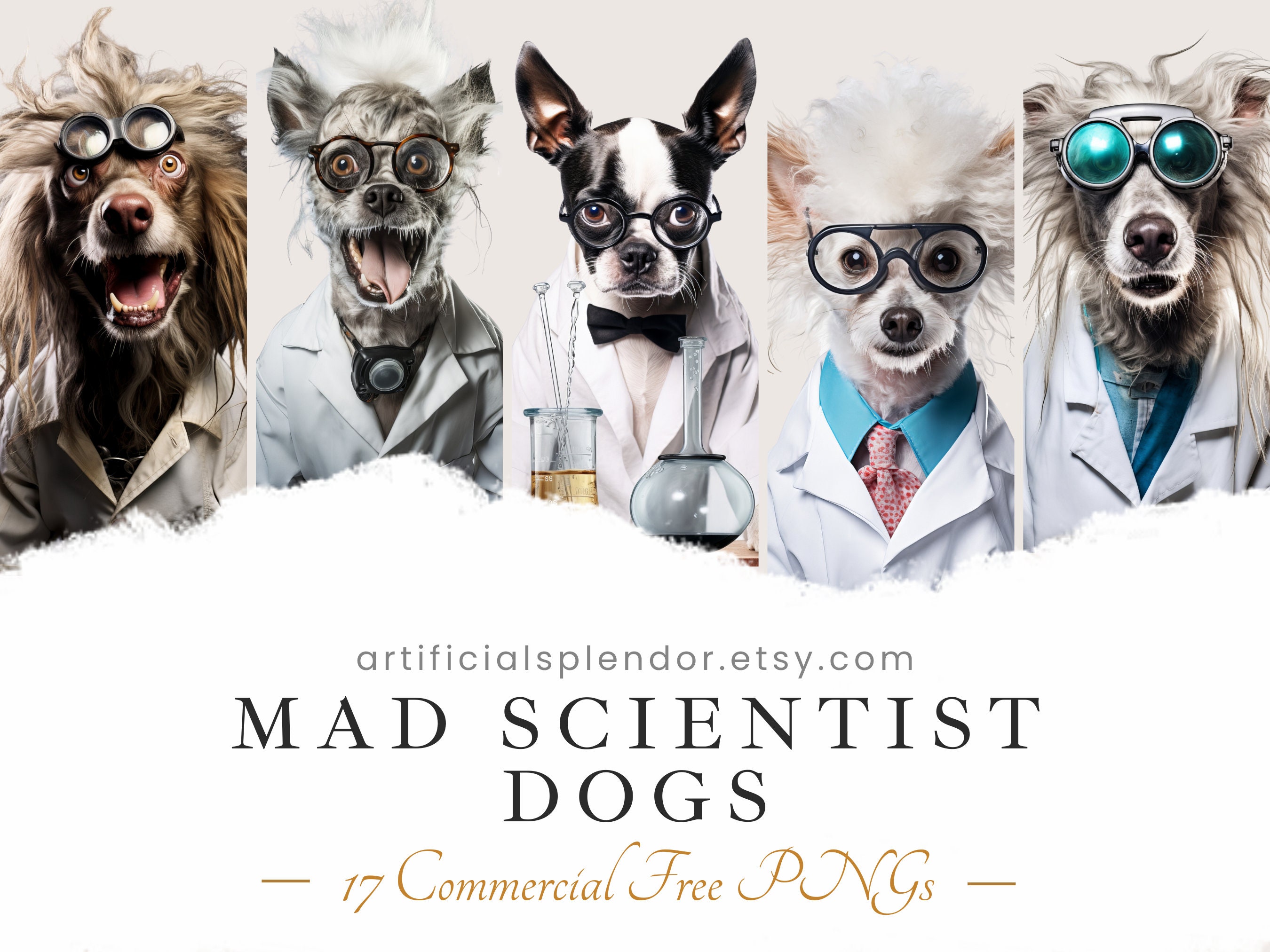 Mad Scientist Dog Clipart Bundle, Free Commercial Use, Professor Dog ...