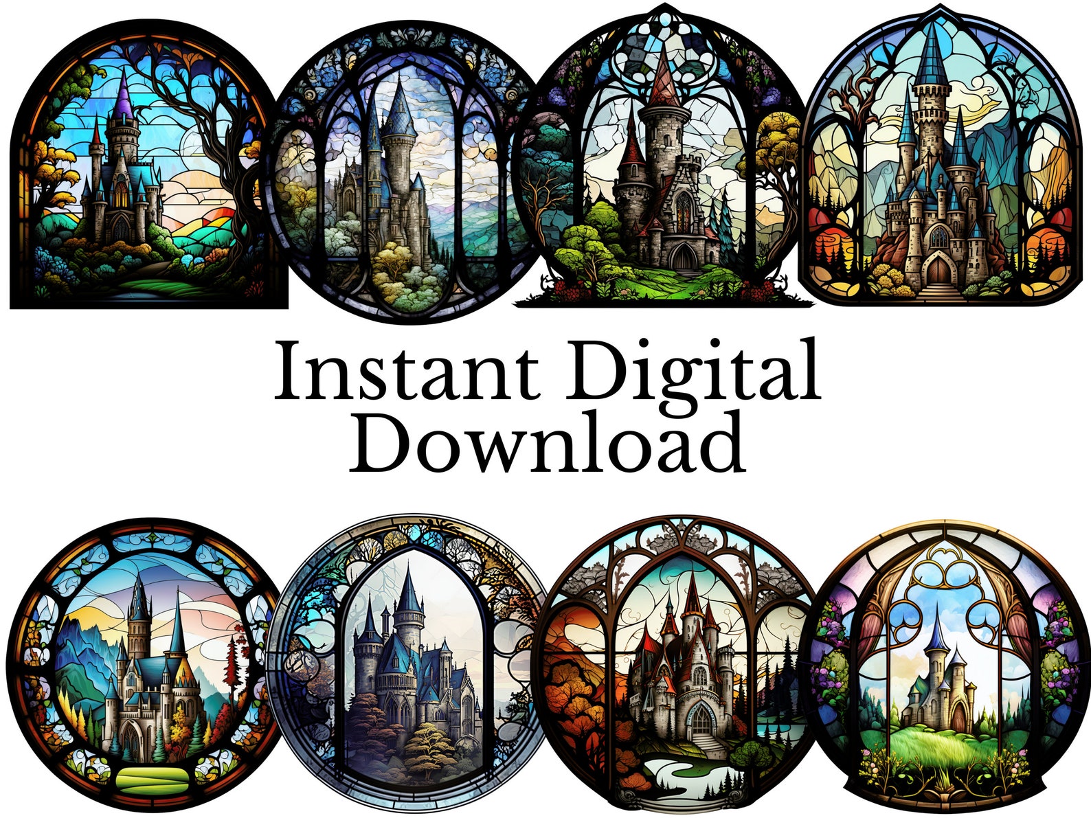 Castle Window Clipart Bundle, Watercolor PNG, RPG Item Art, Transparent ...