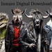 Rockstar Animal Clipart Bundle Safari Animals Art Musician Elephant PNG ...