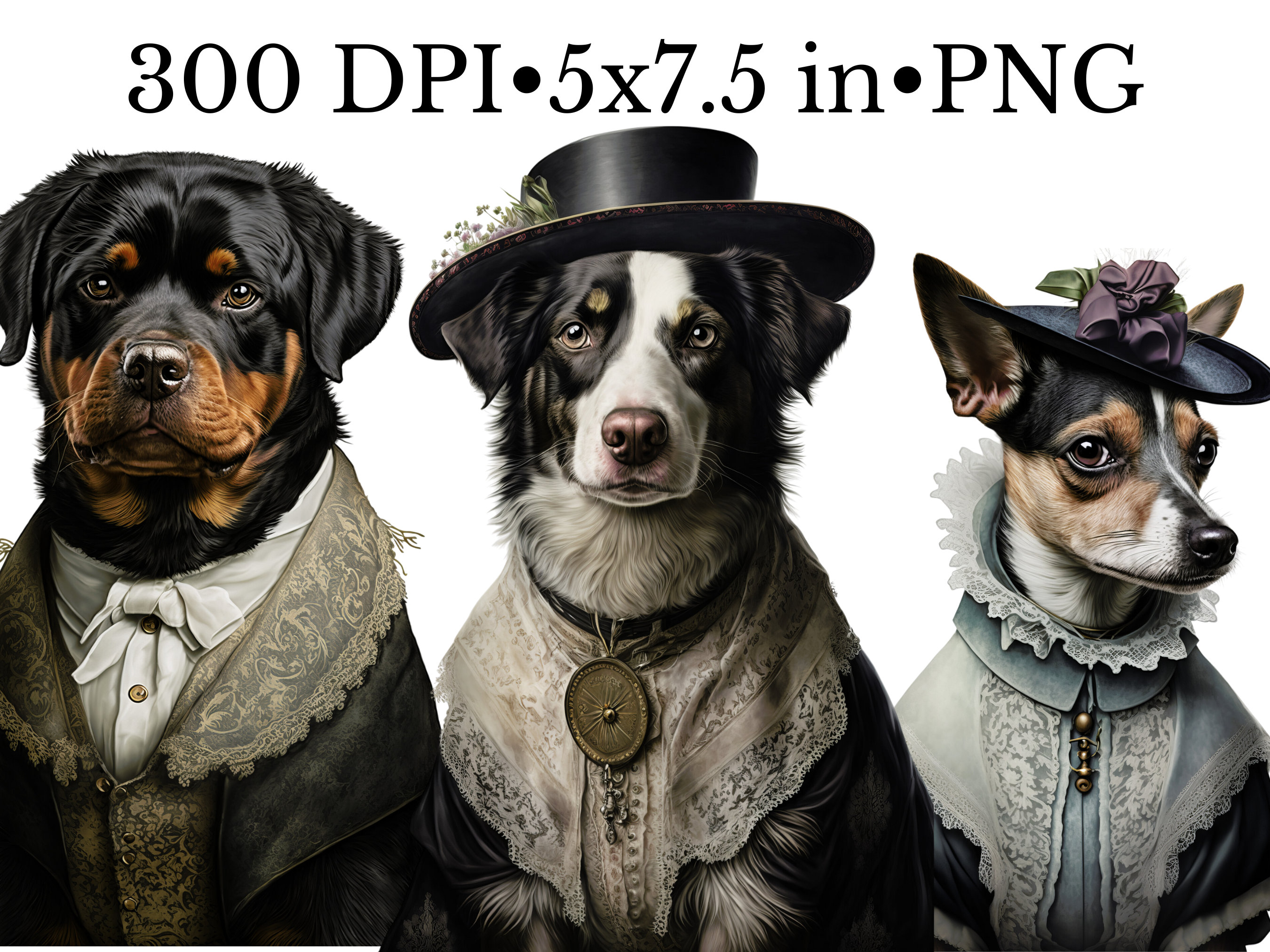 Dapper Dog Graphic Bundle, Watercolor Clipart, Human Animal PNG ...