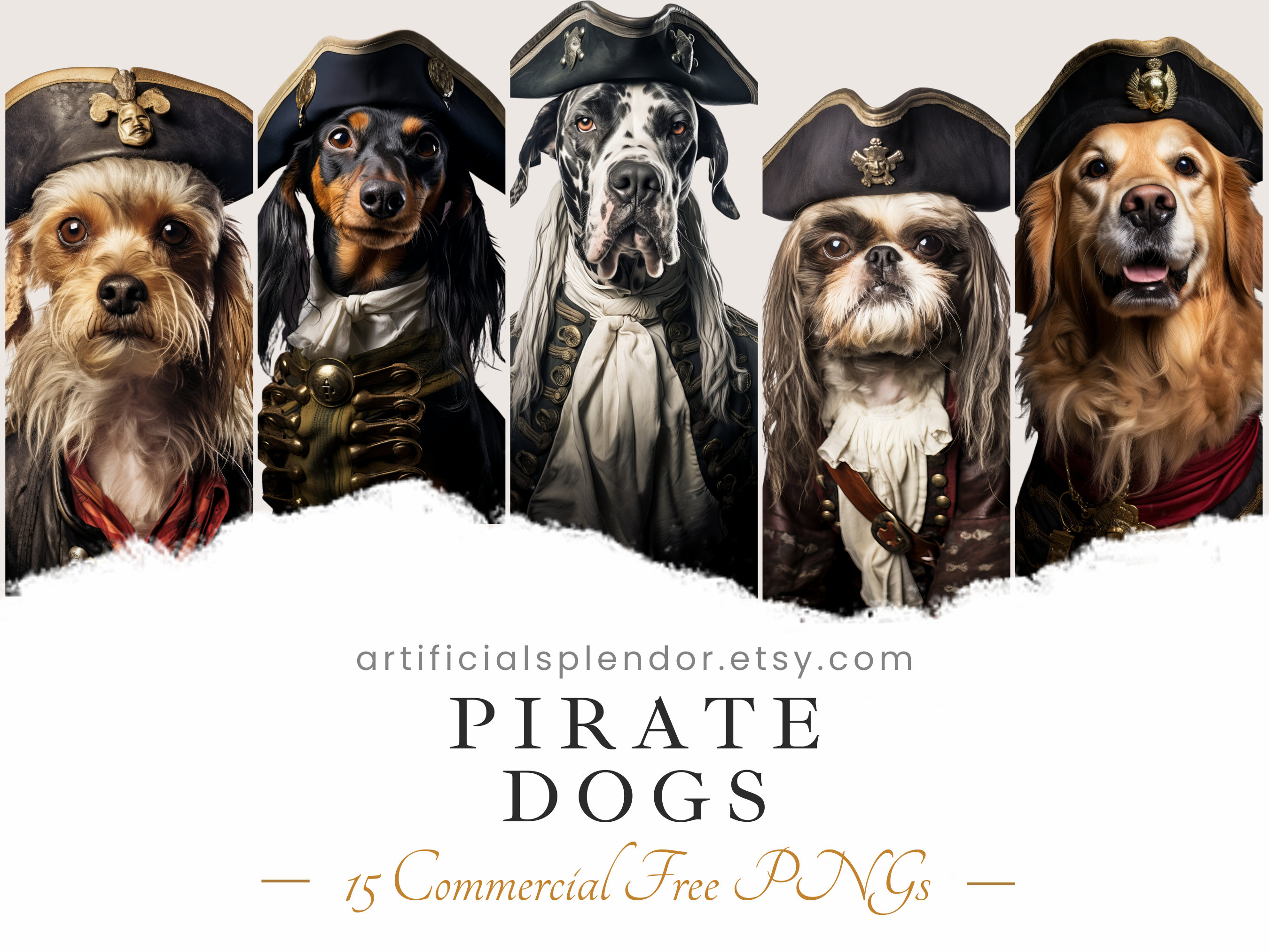Pirate Dog Clipart Bundle Watercolor Art Human Animal PNG - Etsy