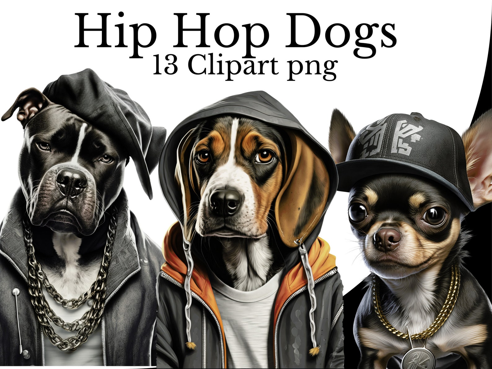 Hip Hop Dog Clipart Bundle Watercolor Art Human Animal PNG - Etsy