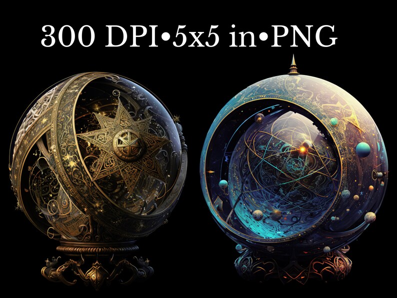 Magic Astrolabe Clipart Bundle, Watercolor PNG, RPG Item Art ...