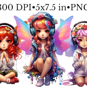 Hip Hop Fairy Clipart Bundle, Digital Rapper Girl, Butterfly Fairy ...