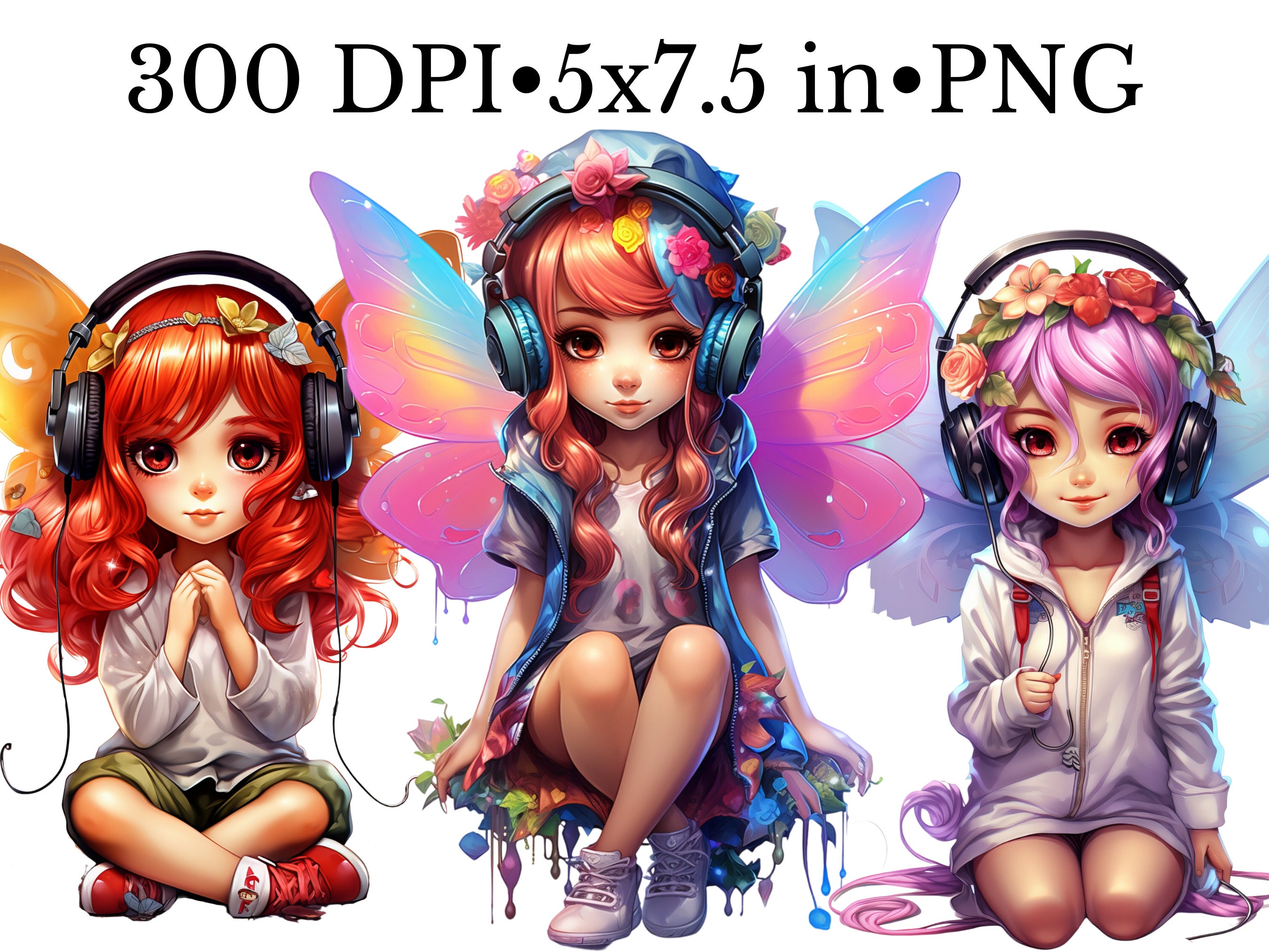 Hip Hop Fairy Clipart Bundle Digital Rapper Girl Butterfly - Etsy