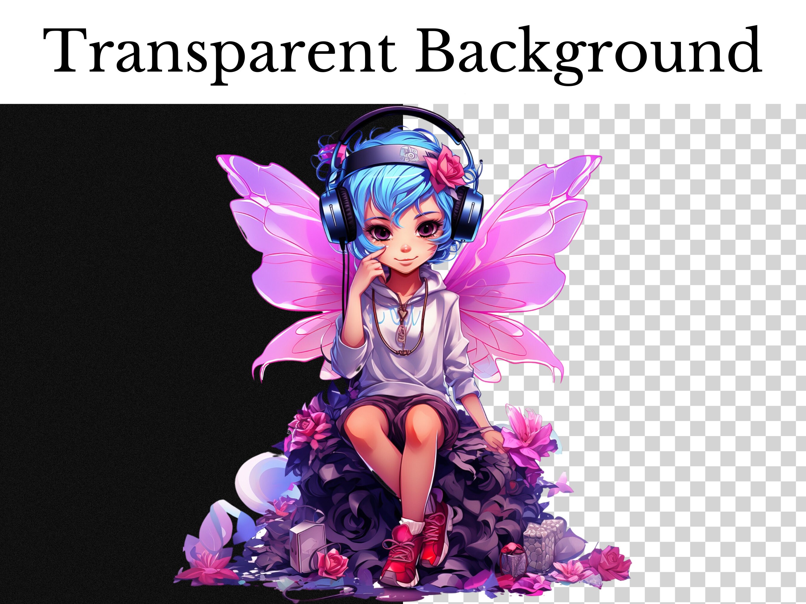 Hip Hop Fairy Clipart Bundle Digital Rapper Girl Butterfly - Etsy