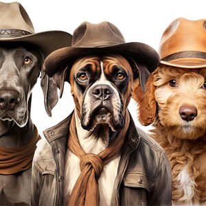 Dog Clipart Bundle Cowboy Country Western Pet Animal PNG Digital Canine ...