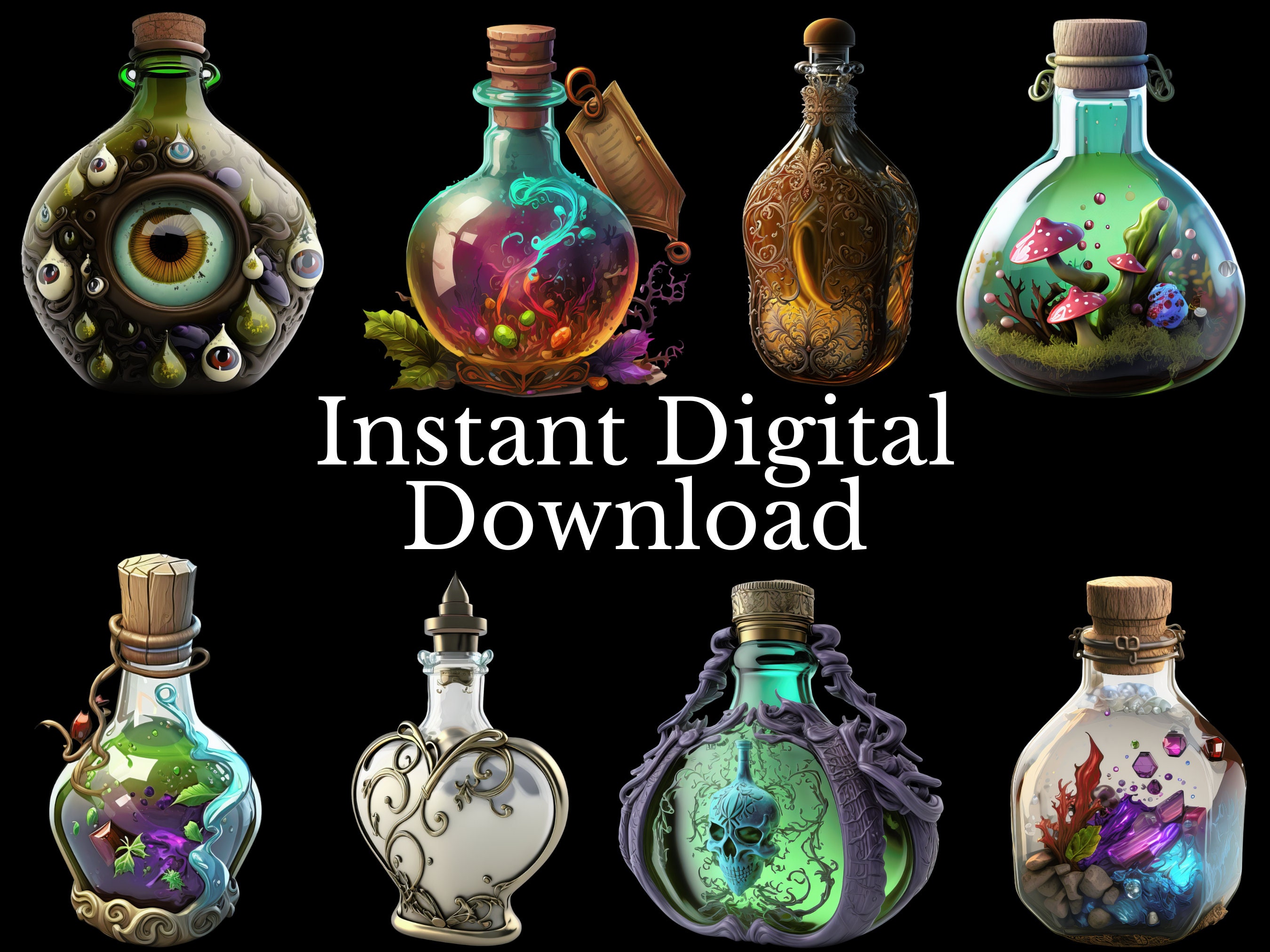 Potion Clipart Bundle Watercolor PNG RPG Item Art - Etsy UK