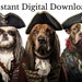 Pirate Dog Clipart Bundle, Watercolor Art, Human Animal PNG, Digital ...