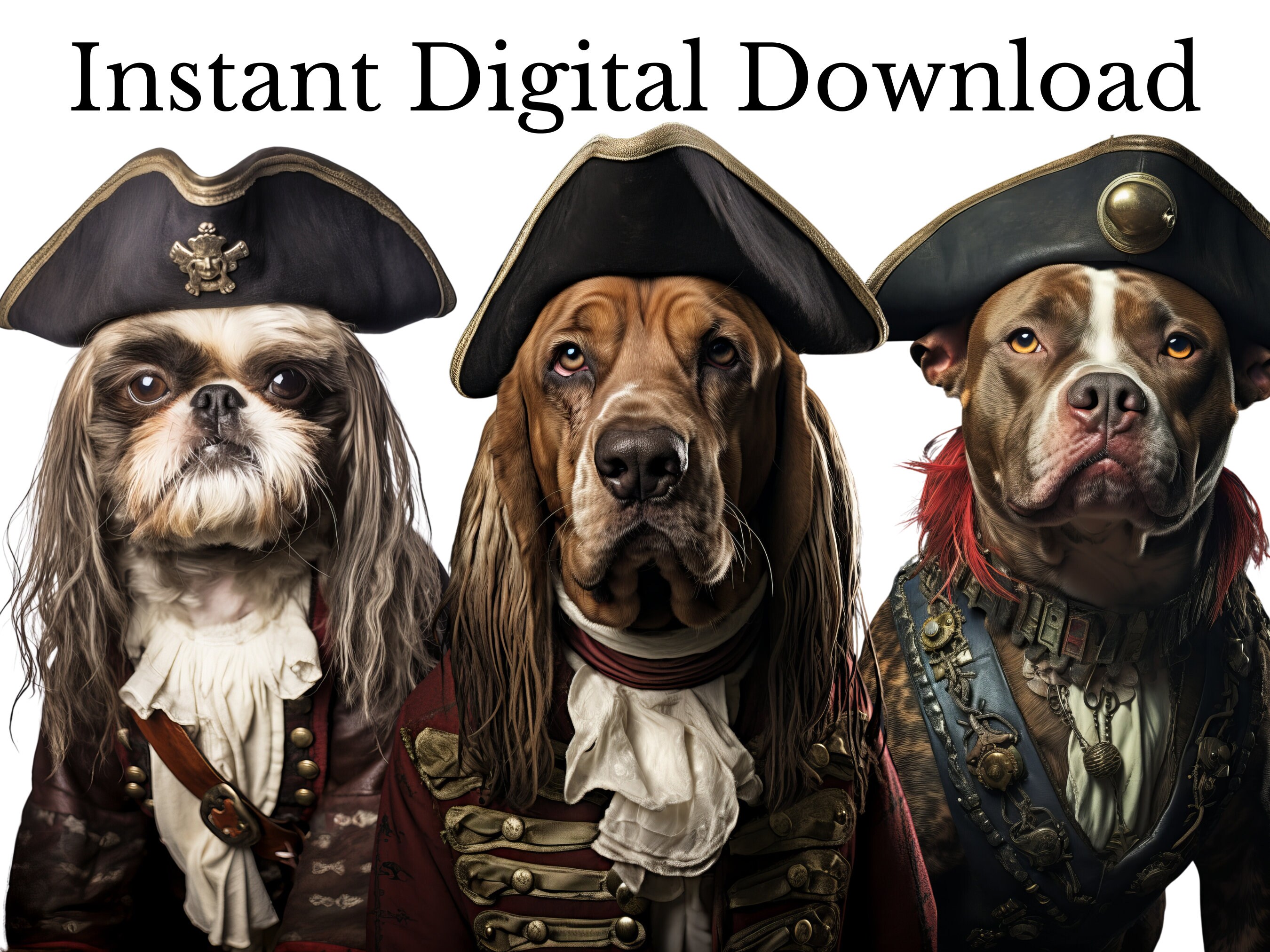 Pirate Dog Clipart Bundle Watercolor Art Human Animal PNG - Etsy