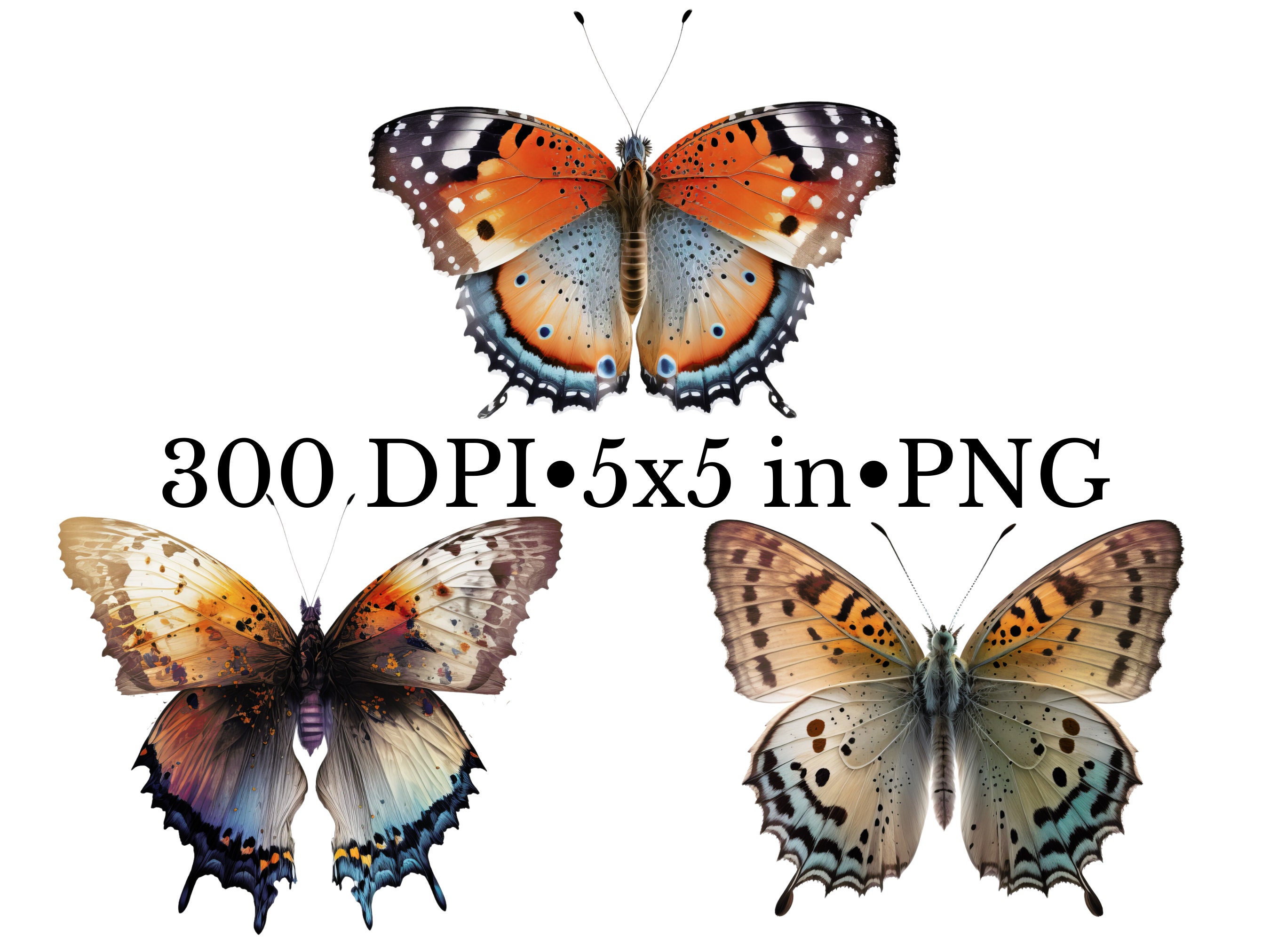 Butterfly Clipart Bundle Watercolor Art Insect Nature PNG - Etsy