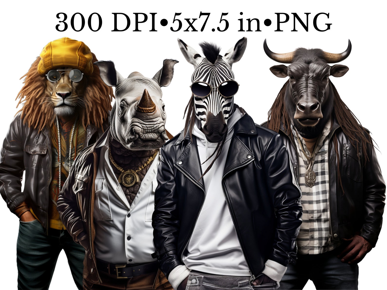 Hip Hop Animal Clipart Bundle Safari Animals Art Rap Musician PNG ...