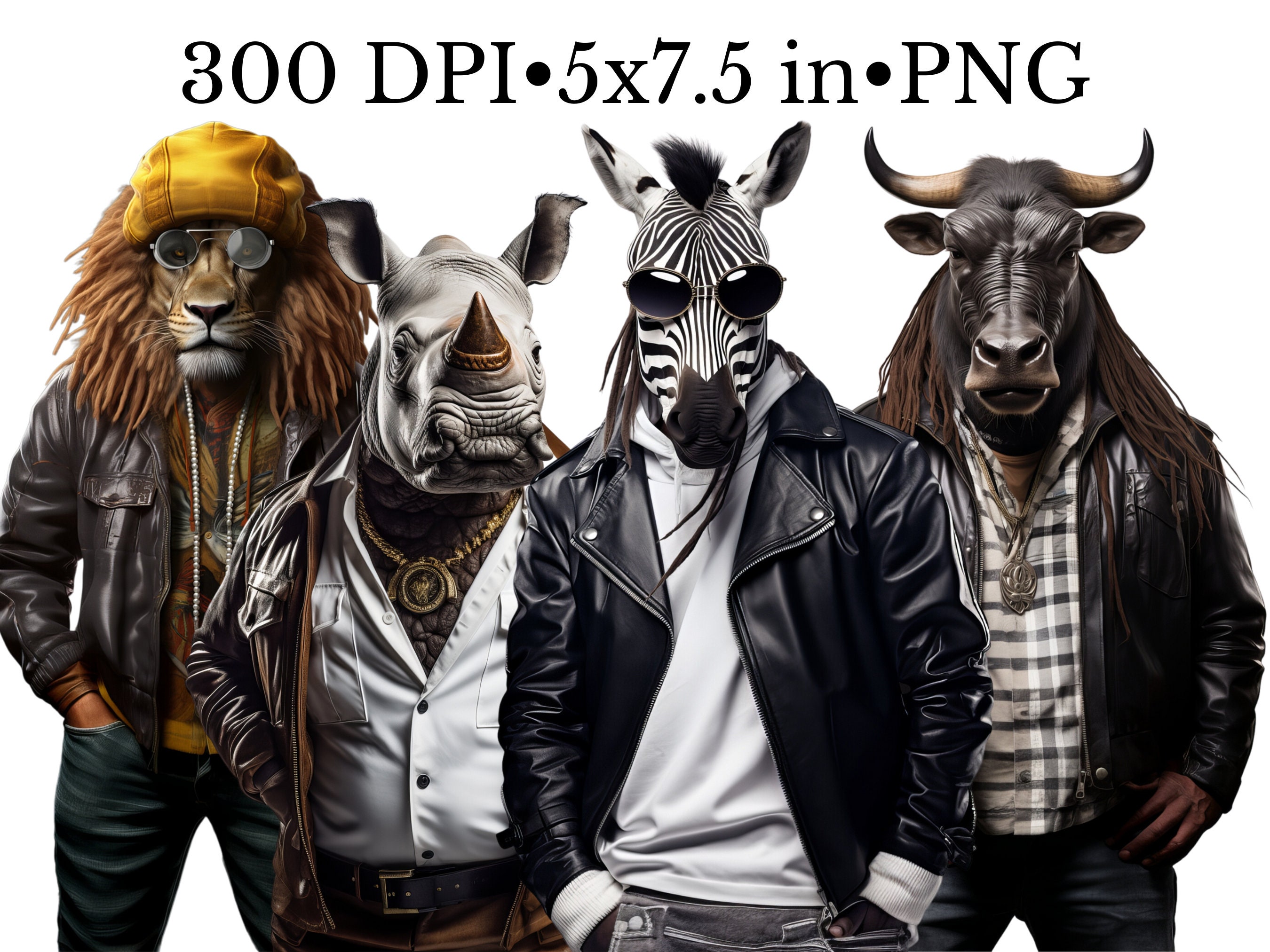 Hip Hop Animal Clipart Bundle Safari Animals Art Rap Musician - Etsy UK