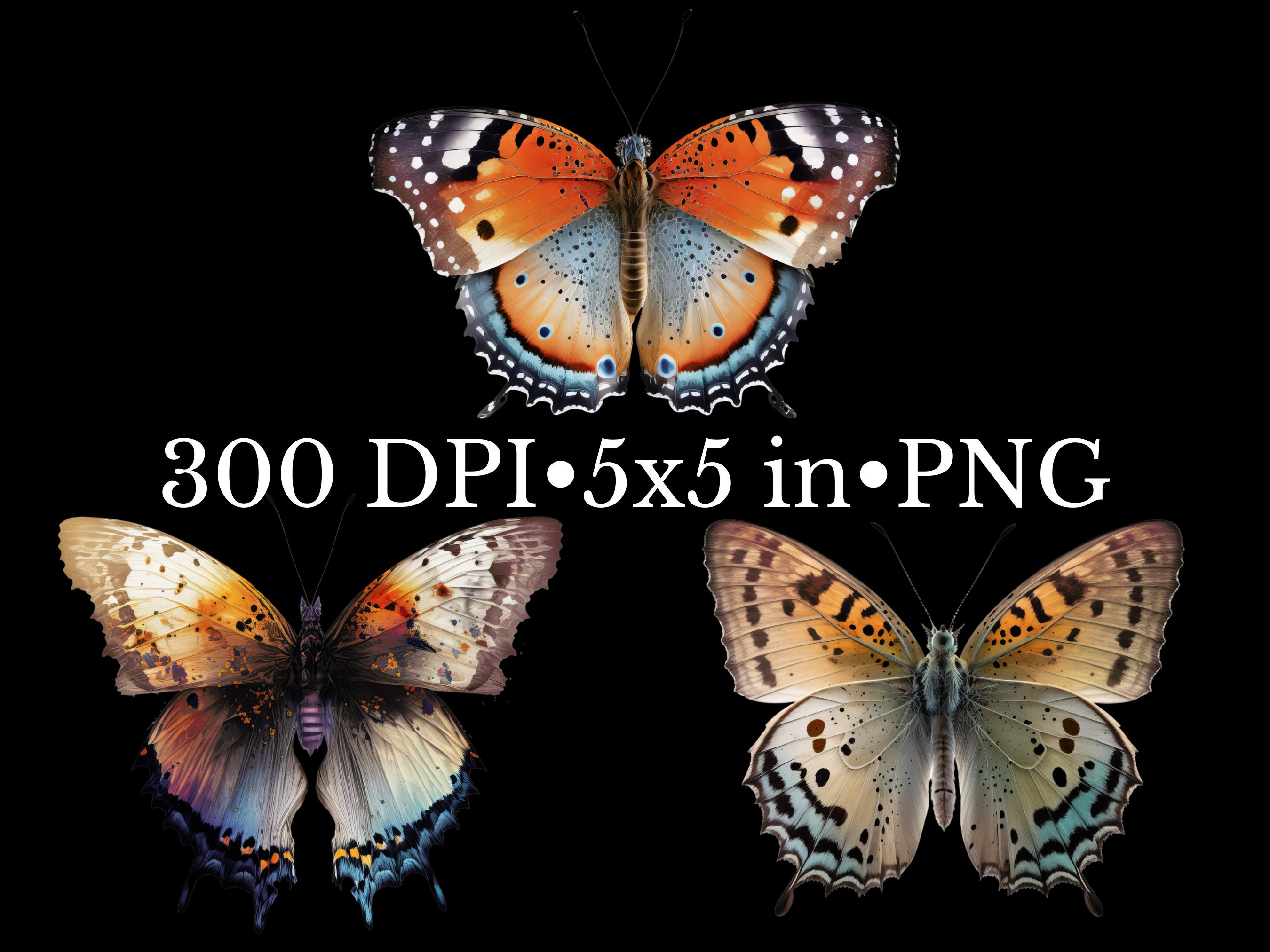 Butterfly Clipart Bundle, Watercolor Art, Insect Nature PNG Digital ...