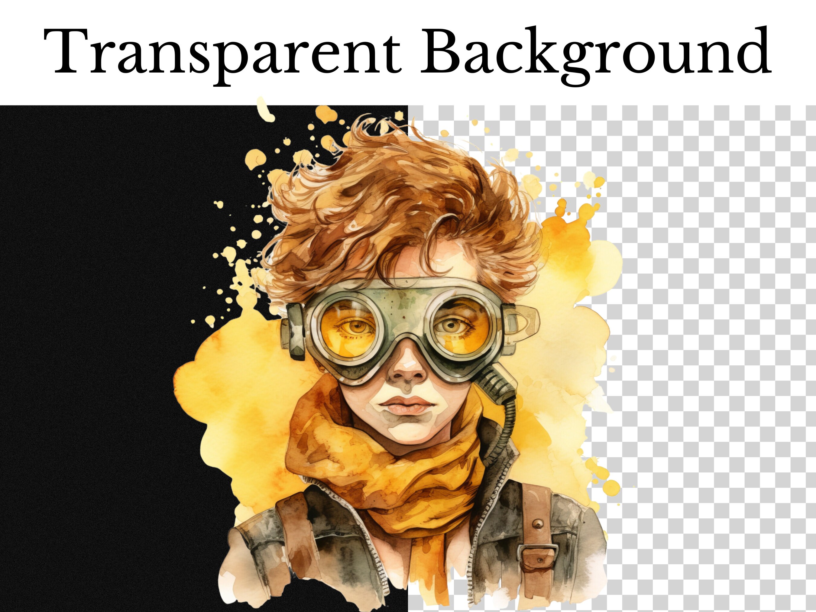 Honey Yellow Steampunk Clipart Bundle, Gold Steampunk Watercolor Art ...