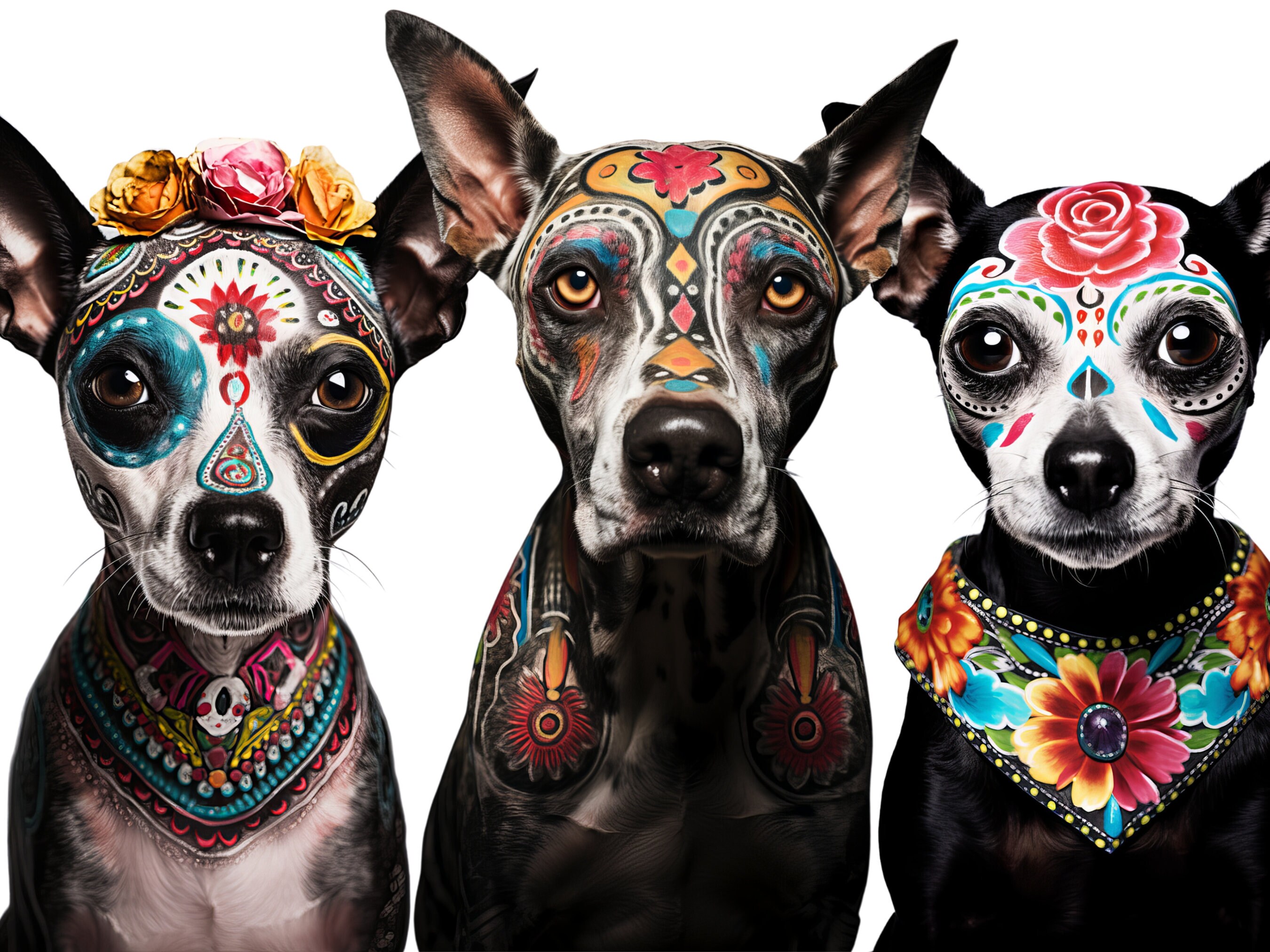 Day of the Dead Dog Clipart Bundle Dia De Los Muertos Art - Etsy