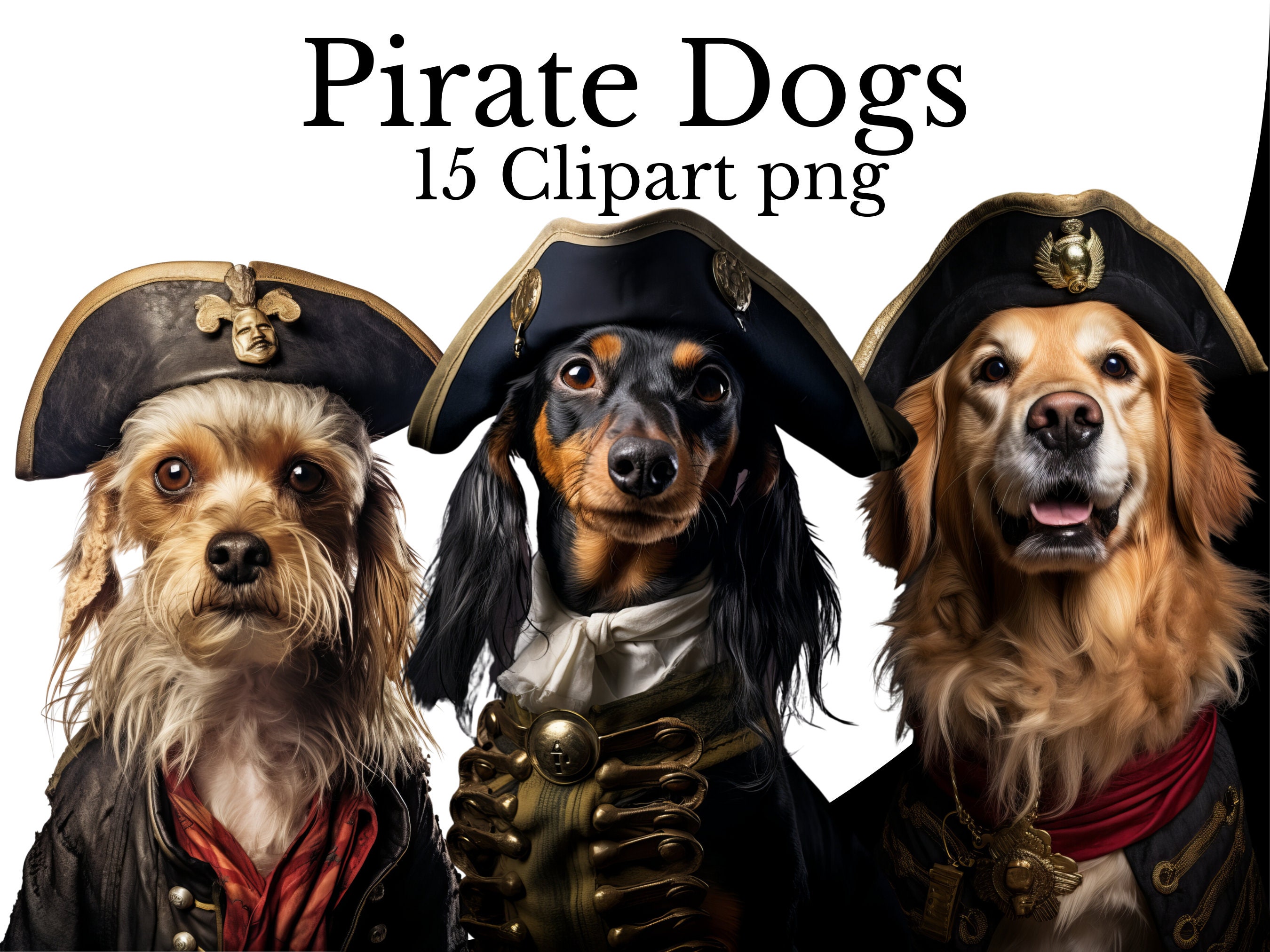Pirate Dog Clipart Outline