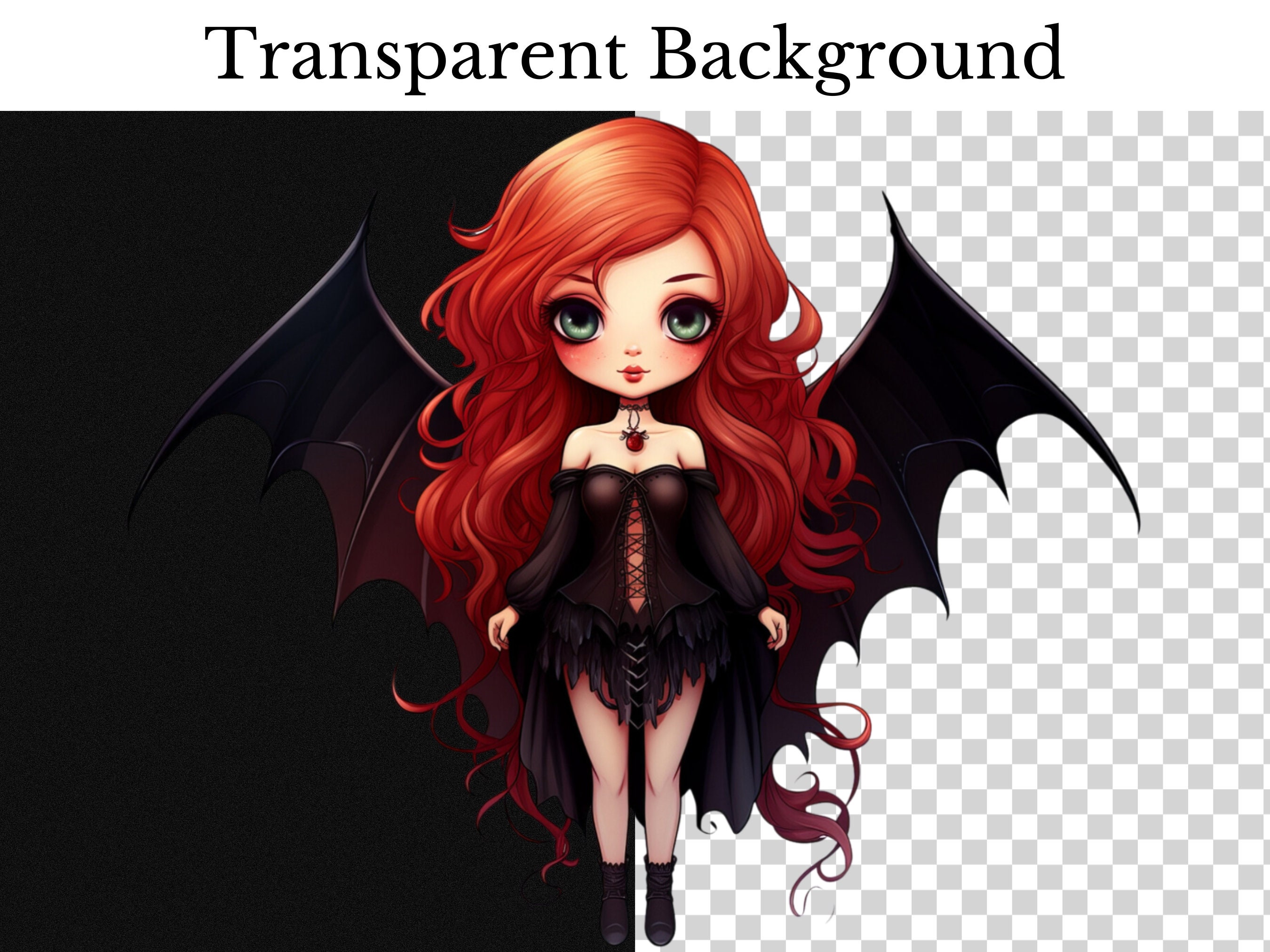 Vampire Fairy Clipart Bundle Digital Goth Girl Halloween - Etsy