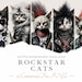 Rockstar Cat Clipart Bundle, Watercolor Art, Human Animal PNG, Digital ...