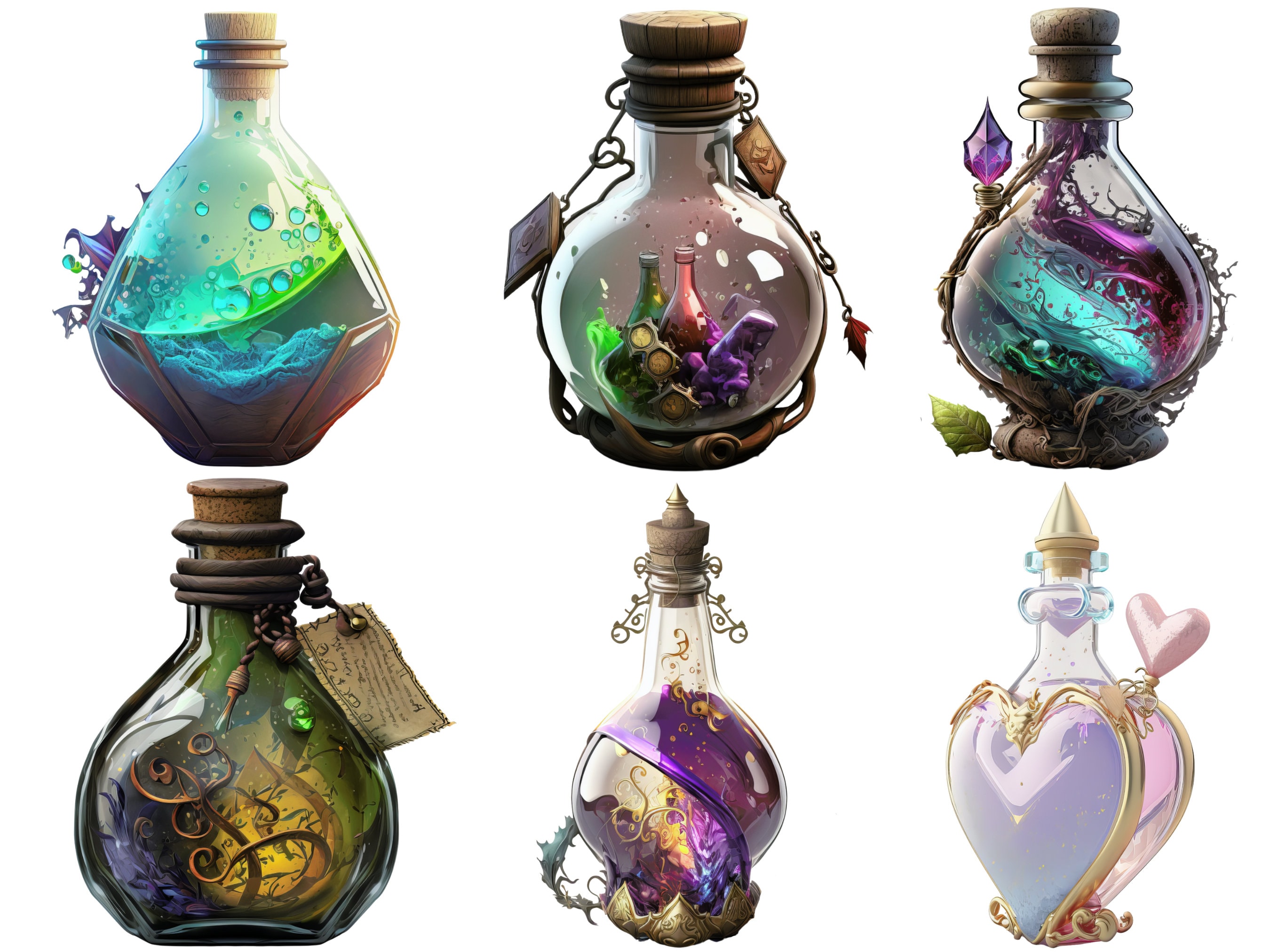 Potion Clipart Bundle Watercolor PNG RPG Item Art - Etsy UK