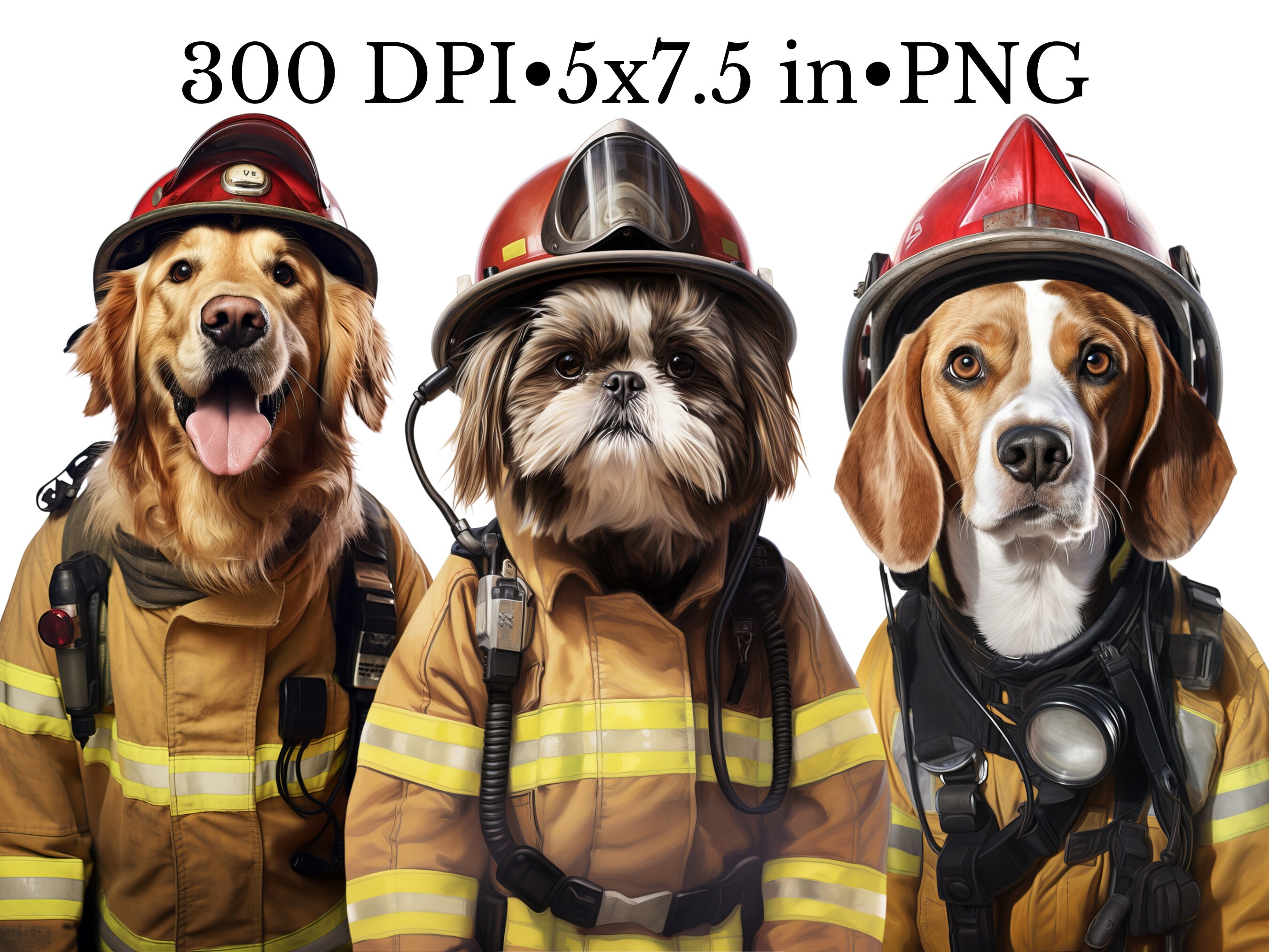 Firefighter Dog Clipart Bundle, Free Commercial Use, Fireman Dog ...