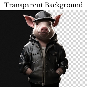 Hip Hop Farm Animal Clipart Bundle Watercolor Animal Human Gangster ...