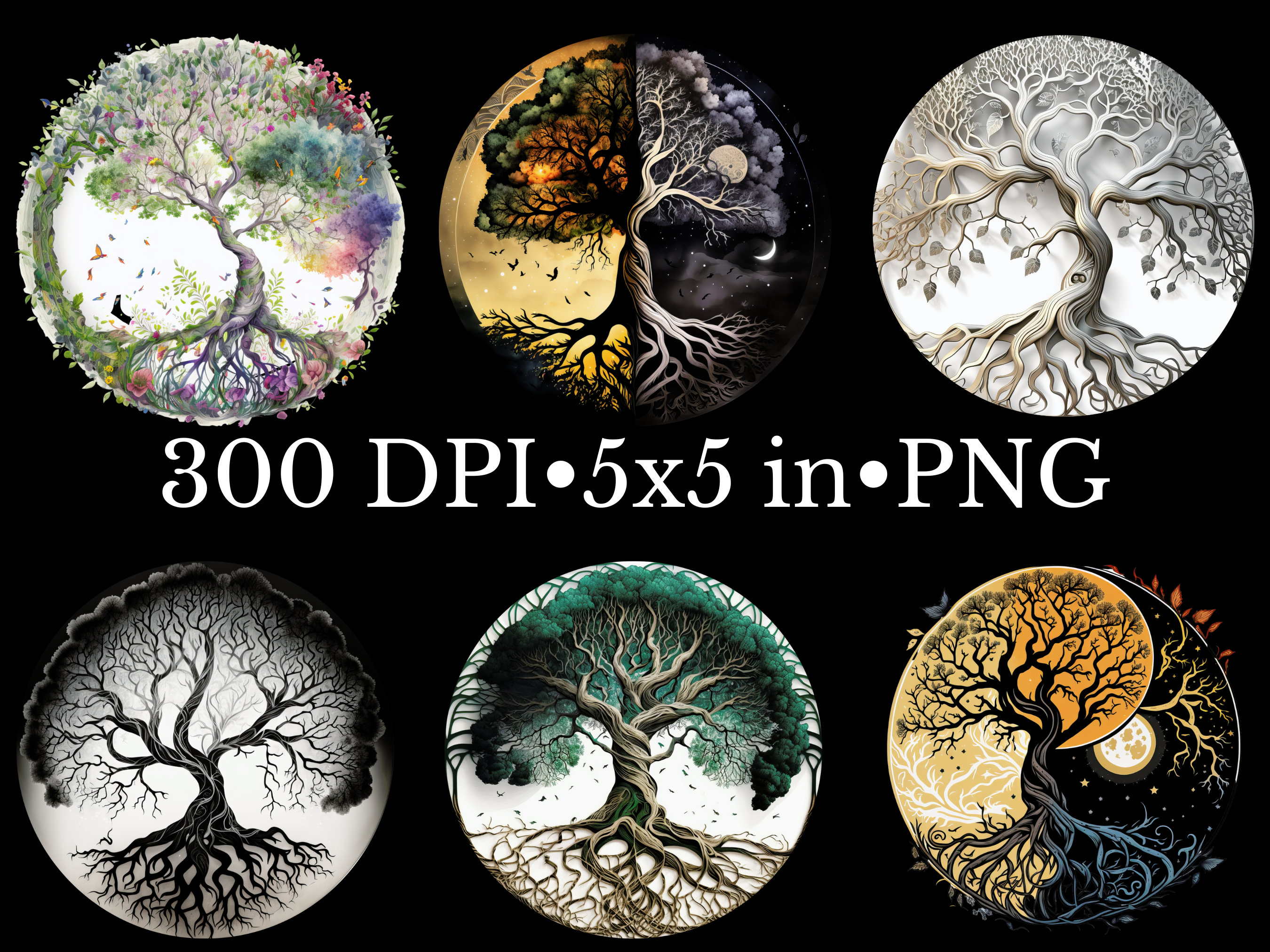 Tree of Life Clipart Bundle 2 Watercolor PNG Tree of Life - Etsy