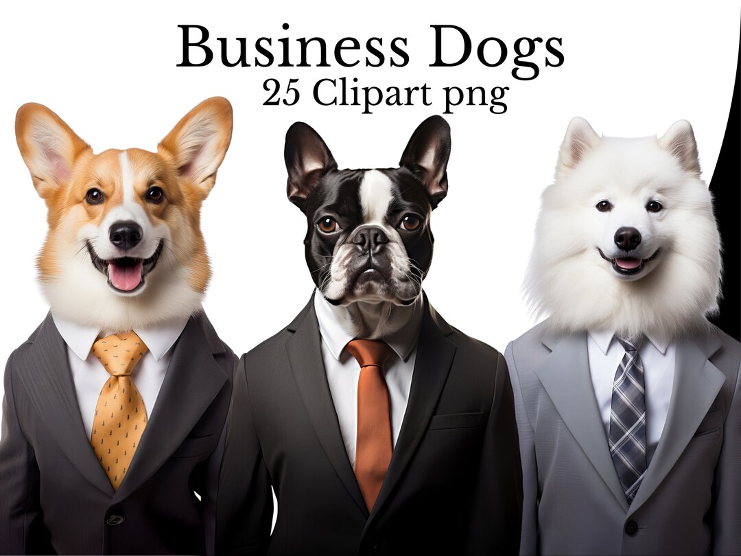 Business Dog Clipart Bundle Free Commercial Use Dog Wearing - Etsy