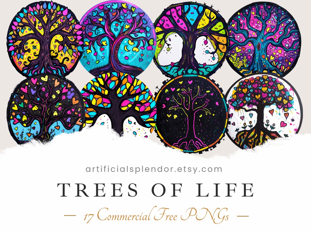 Tree of Life Clipart Bundle • Watercolor PNG Tree of Life • Family Tree ...
