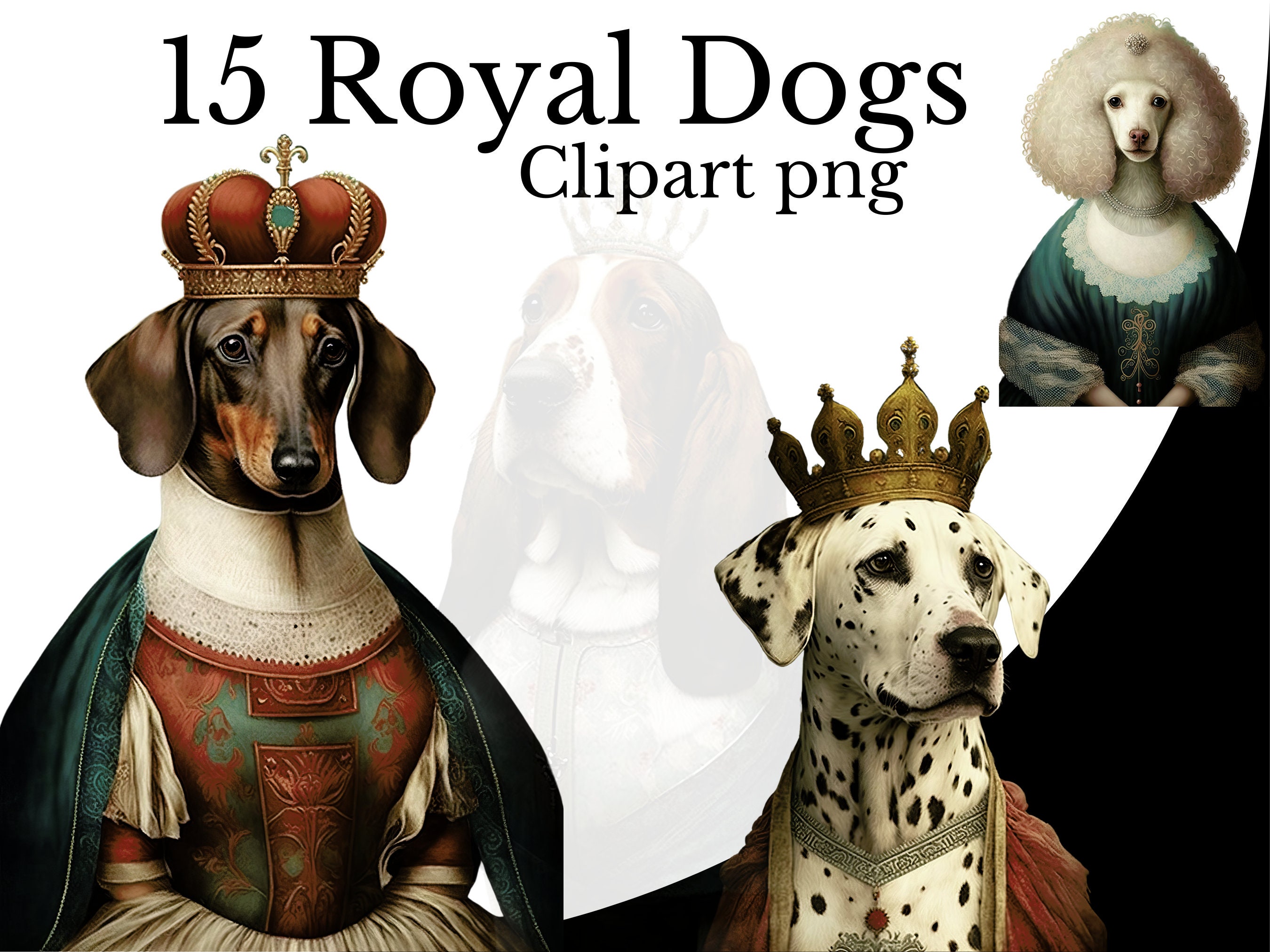 Dog Royalty Clipart Bundle Watercolor Art Human Animal PNG - Etsy UK