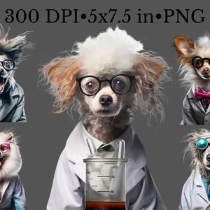Mad Scientist Dog Clipart Bundle, Free Commercial Use, Professor Dog ...
