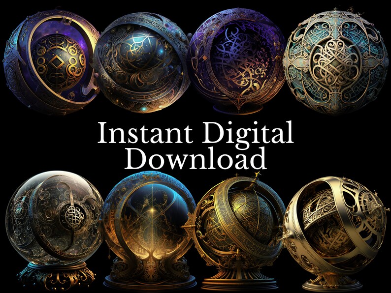 Magic Astrolabe Clipart Bundle, Watercolor PNG, RPG Item Art ...