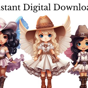Fairy Clipart Bundle Country Western Art Digital Cowgirl Angel ...