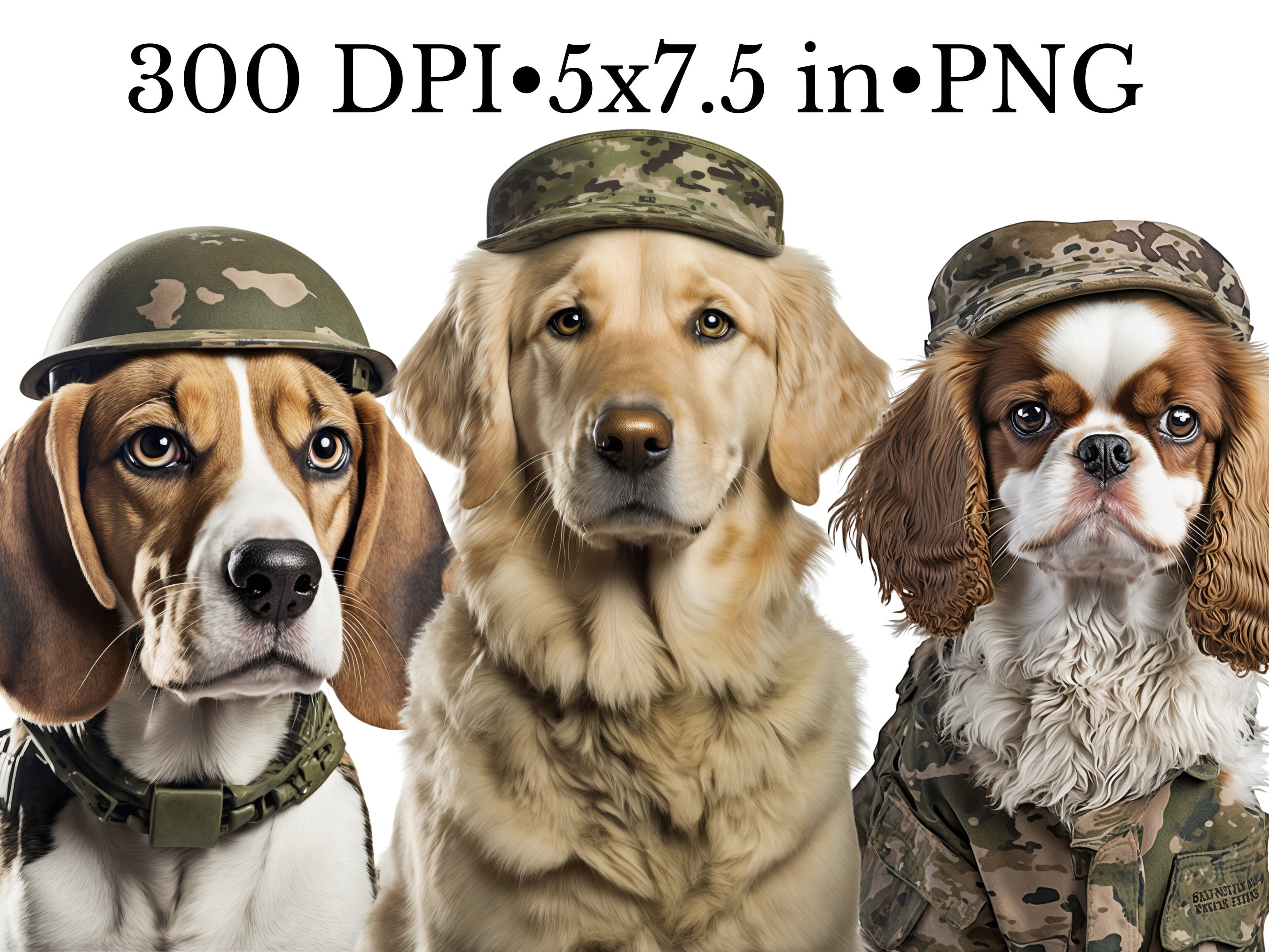 Military Dog Clipart Bundle, Army Watercolor Art, Human Animal PNG ...