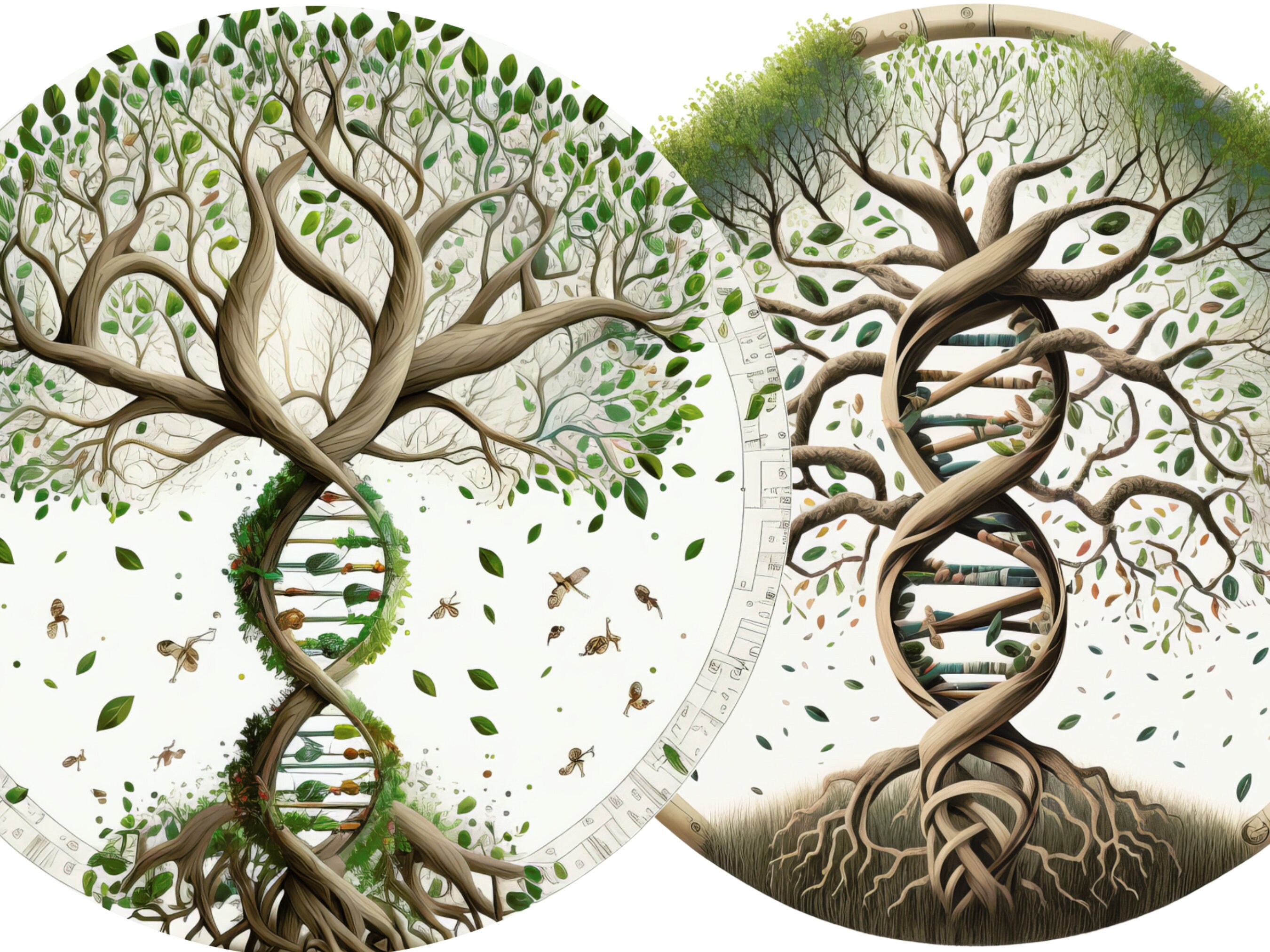 Tree of Life DNA Style Clipart Bundle, Watercolor PNG, DNA Helix ...