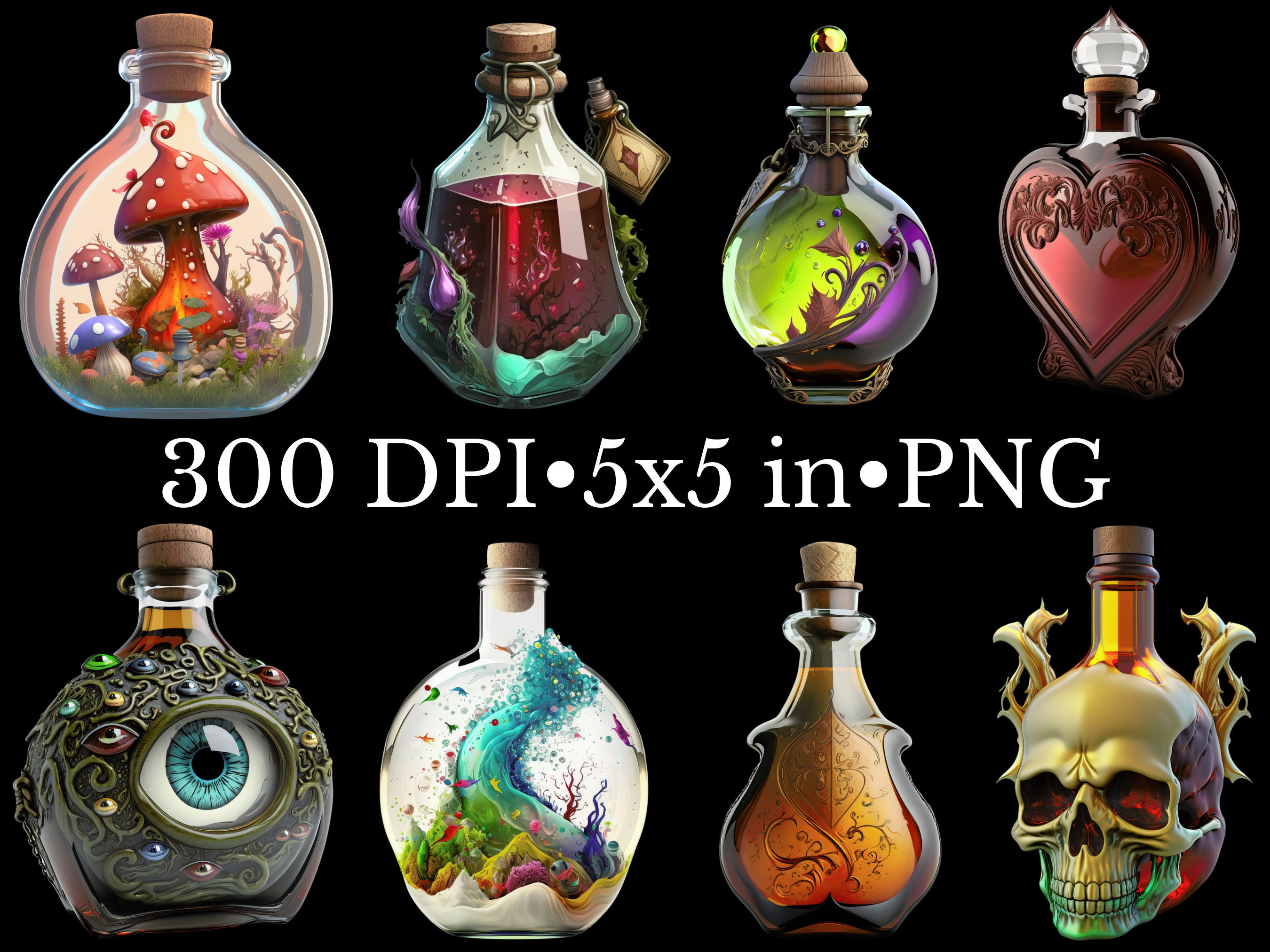 Potion Clipart Bundle Watercolor PNG RPG Item Art - Etsy UK