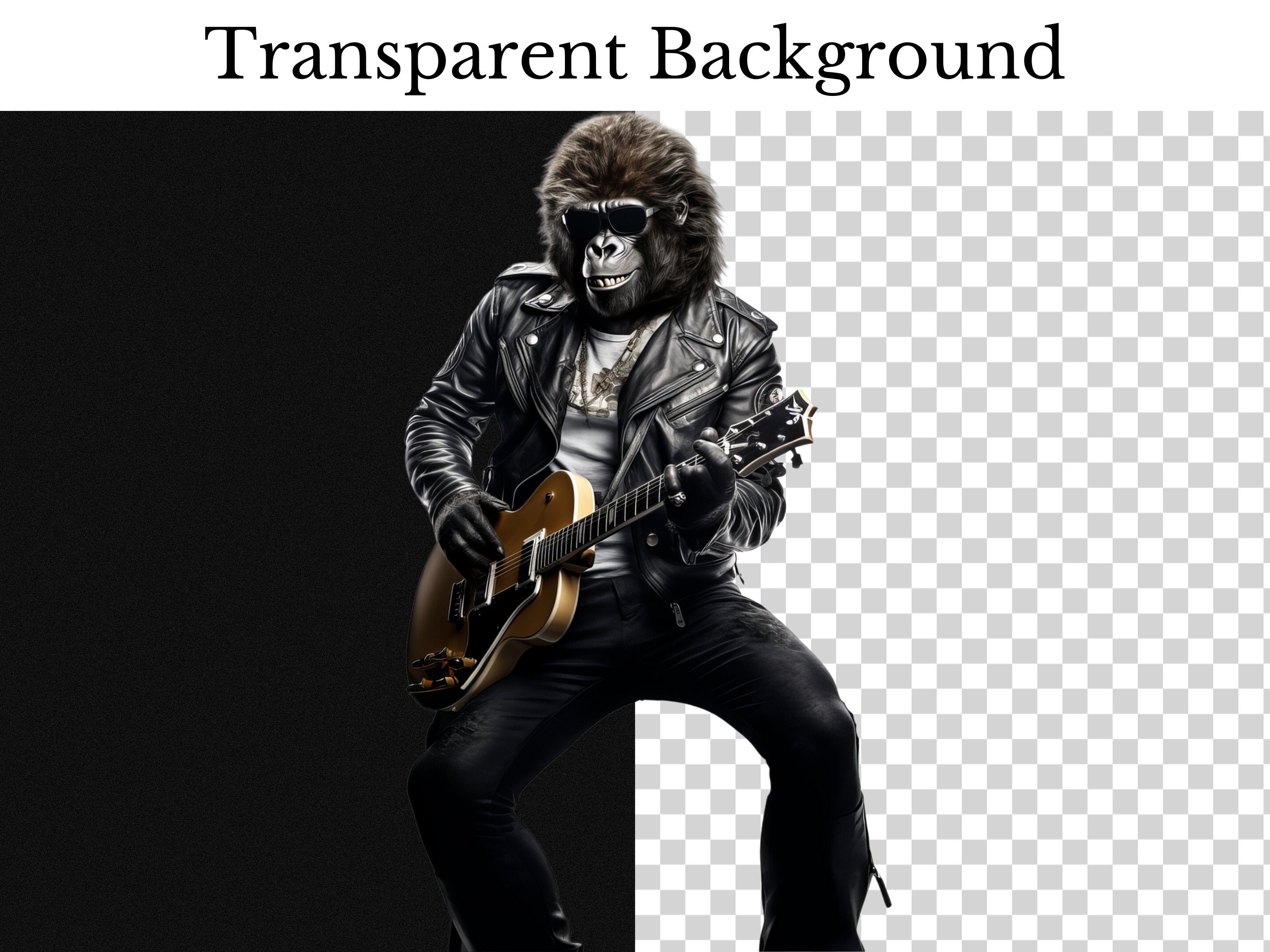 Rockstar Animal Clipart Bundle Safari Animals Art Musician Elephant PNG ...