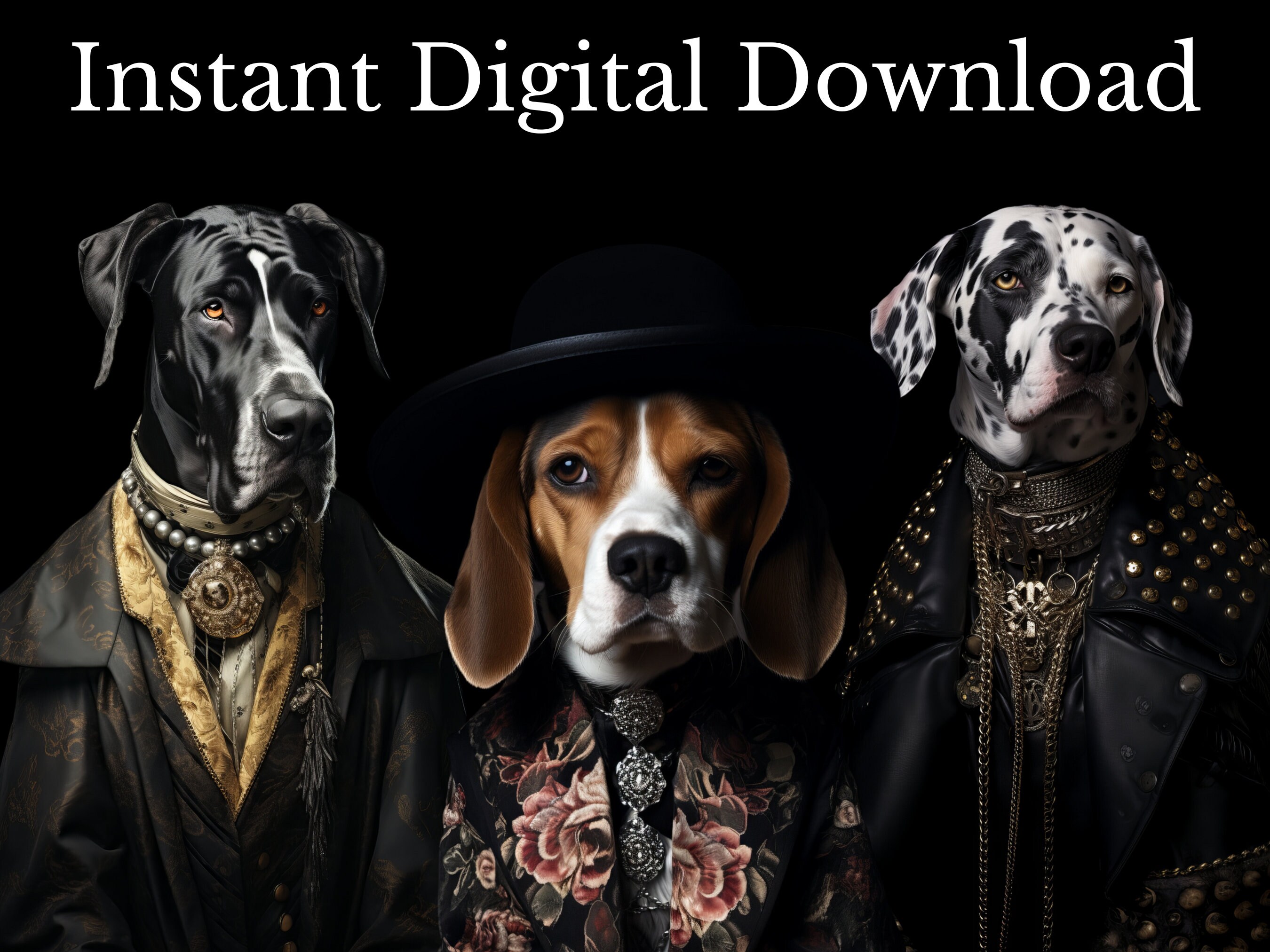 Whimsigoth Dog Clipart Bundle Digital Goth Dog Dressed as - Etsy