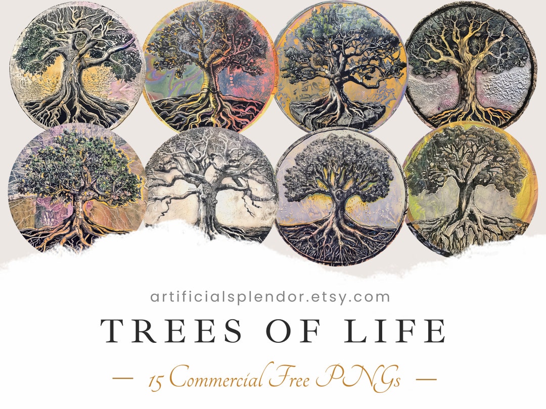 Tree of Life Clipart Bundle • Watercolor PNG Tree of Life • Family Tree ...