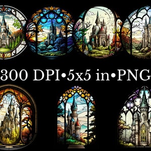 Castle Window Clipart Bundle, Watercolor PNG, RPG Item Art, Transparent ...