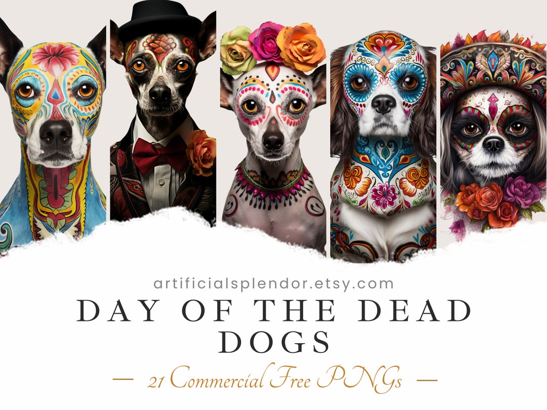 Day of the Dead Dog Clipart Bundle, Dia De Los Muertos Art, Human ...