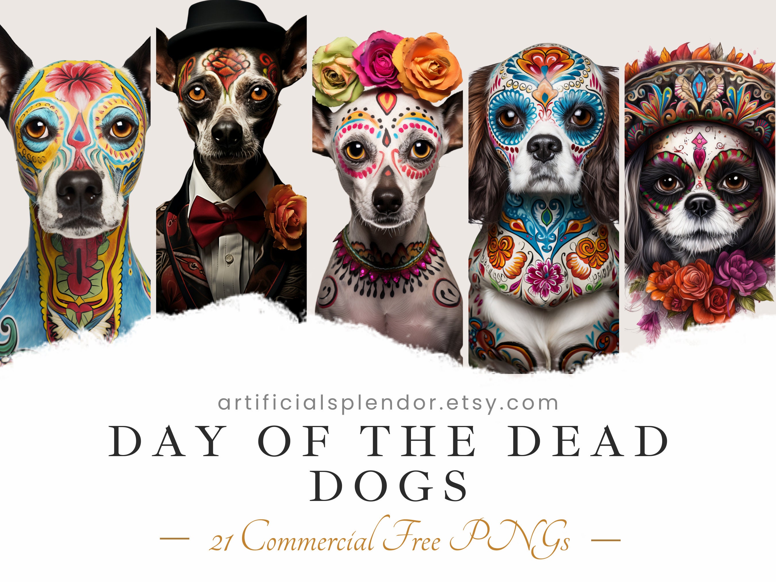 Day of the Dead Dog Clipart Bundle, Dia De Los Muertos Art, Human ...