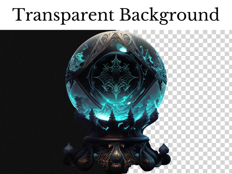 Crystal Ball Clipart Bundle, Watercolor PNG, RPG Item Art Transparent ...